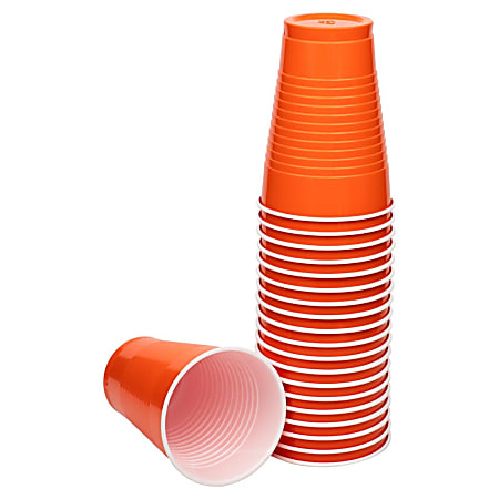 JAM PAPER Plastic Party Cups 12 oz Orange 20 GlassesPack - Office Depot