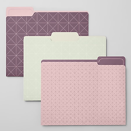 Office Depot Brand Fashion File Folders 13 Cut Letter Size PinkGreen ...