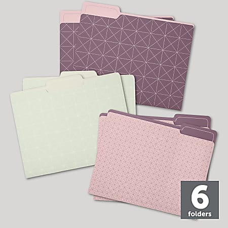 Office Depot Brand Fashion File Folders 13 Cut Letter Size PinkGreen ...