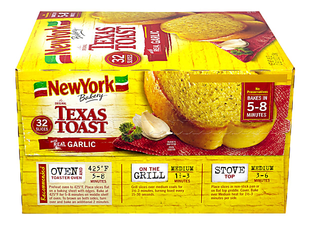 New York Garlic Texas Toast 44.96 Oz Box Of 32 Slices - Office Depot