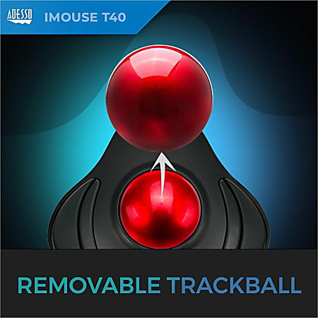 Adesso iMouse T40 Wireless Programmable Ergonomic Trackball Mouse ...