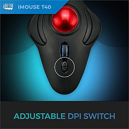 Adesso iMouse T40 Wireless Programmable Ergonomic Trackball Mouse ...