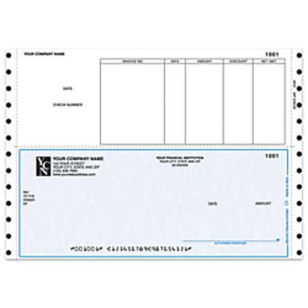 Custom Continuous Accounts Payable Checks For Sage Peachtree 9 12 x 6 ...