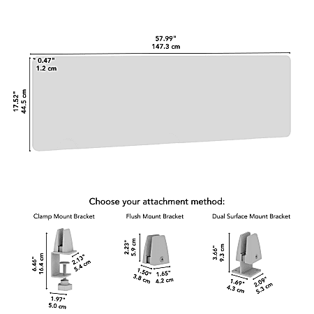 WorkPro Motiva Desktop Privacy Screen 18 H x 58 W x 2 D Cool Charcoal ...
