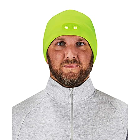 Ergodyne N Ferno 6804 LED Light Fleece Skull Cap Beanie Hat Lime ...
