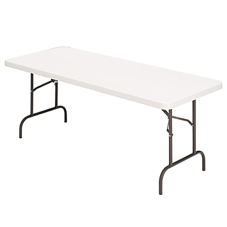 Realspace Molded Plastic Top Folding Table 29 H x 96 W x 30 D Gray ...