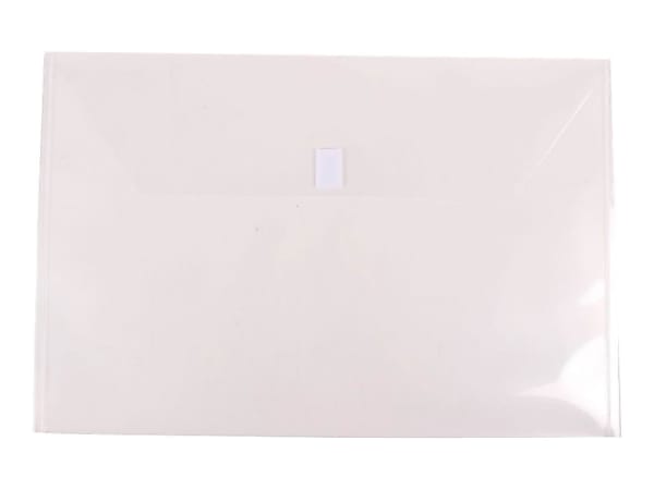 JAM Paper Plastic Booklet Envelopes 12 x 18 Hook Loop Closure Clear ...