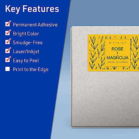 Avery Printable Labels With Sure Feed Technology 94258 BYP20 Rectangle ...