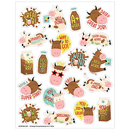 Eureka Scented Stickers Chocolate Milk Brown Cows 80 Stickers Per Pack ...