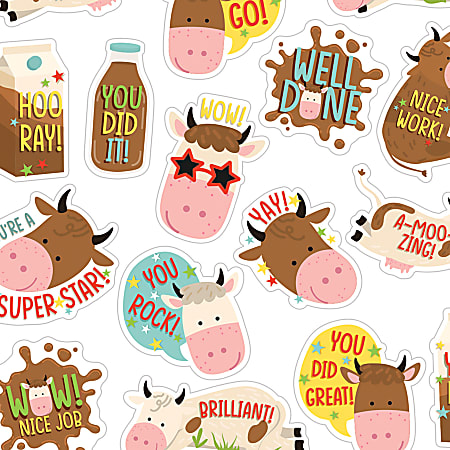Eureka Scented Stickers Chocolate Milk Brown Cows 80 Stickers Per Pack ...