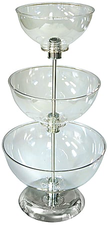 Azar Displays 3 Tier Bowl Display 24 H x 12 W x 12 D Clear - Office Depot