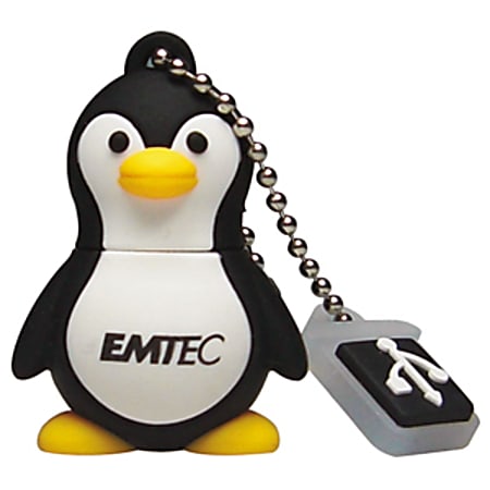 Emtec Animal Design USB 2.0 Flash Drive 4GB Penguin - Office Depot