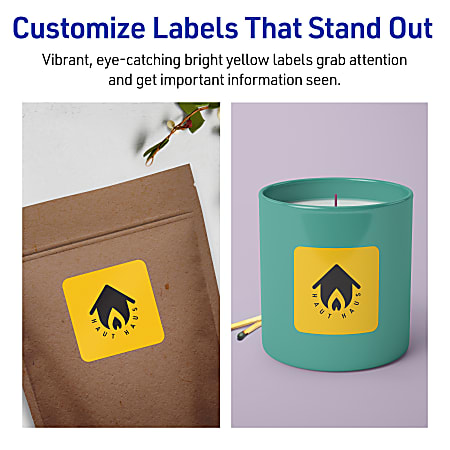 Avery Printable Labels With Sure Feed Technology 94104 BYP40 Square 2 ...