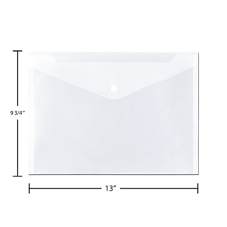 JAM Paper Booklet Plastic Envelopes Letter Size 9 34 x 13 Button Snap ...