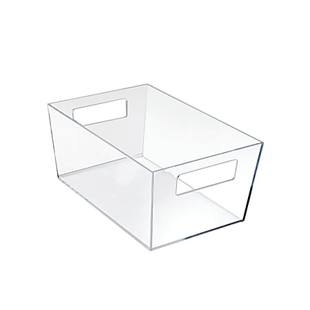 Azar Displays Tote Bins With Handles Large Clear Pack Of 4 Bins - ODP ...