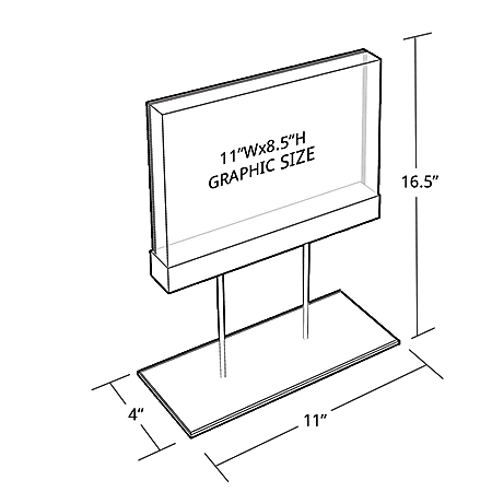 Azar Displays Elite Series Acrylic Horizontal Block Countertop Sign ...