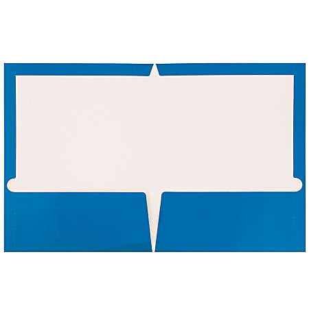 JAM Paper Glossy 2 Pocket Presentation Folders Blue Pack of 6 - Office ...