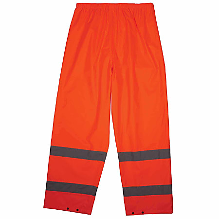 Ergodyne Glowear 8916 Class E Lightweight Hi Vis Rain Pants Large Orange - Office Depot