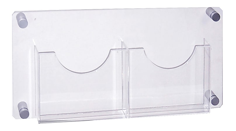 Azar Displays 2 Pocket Acrylic Wall Mount Brochure Holder 11 H x 23 W x ...