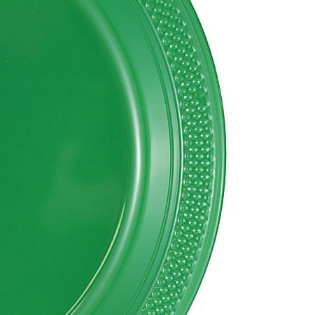 JAM PAPER Round Plastic Party Plates Large 10 14 inch Green 20Pack ...