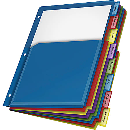 Office Depot Brand Expanding Index Dividers 8 Tabs Assorted Pack Of 8 ...