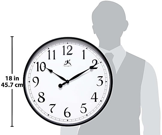 Infinity Instruments Office Round Wall Clock 18 Black - Office Depot