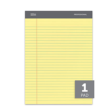Office Depot Brand Professional Writing Pads 8 12 x 11 34 LegalWide ...