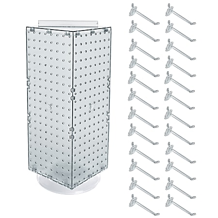 Azar Displays 4 Sided Revolving Pegboard Display With Hooks 21 H x 8 W ...