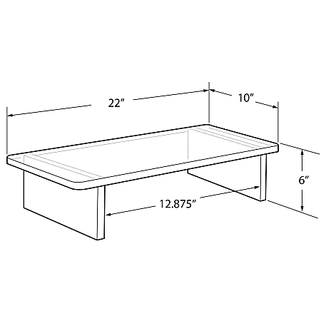 Azar Displays Thick Deluxe Acrylic Riser With Bumpers 6 H x 22 W x 10 D ...
