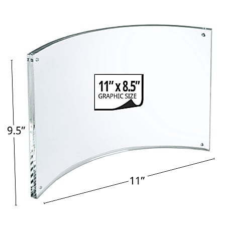 Azar Displays Curved Magnetic Acrylic Sign Holders 8 12 x 11 Clear Pack ...