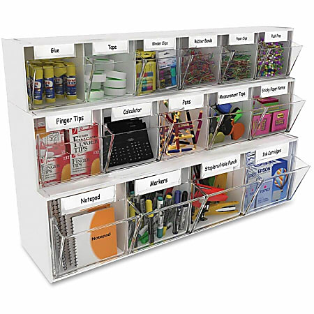 Deflecto Interlocking Horizontal Tilt Bin 9 Bins Small Size 3 310 x 23 ...