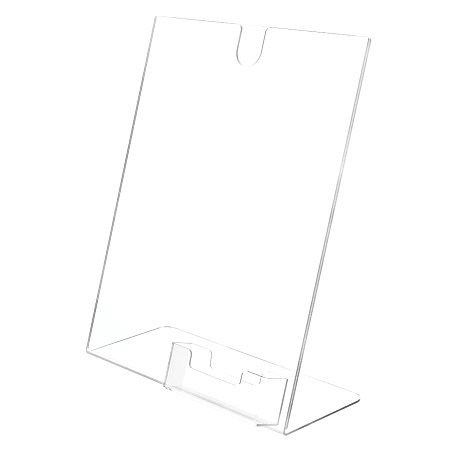 Deflecto Superior Image Slanted Sign Holder With Business Card Holder ...