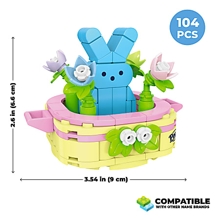 Brickcraft Peeps Bunny Easter Basket Brick Building Kit Blue Set 104 ...