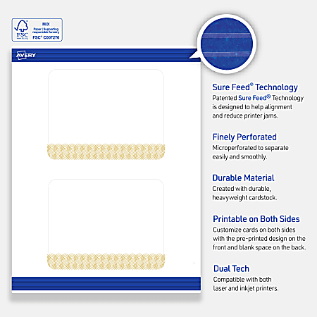 Avery Printable Tags With Sure Feed Technology 2 x 3 Matte White With ...
