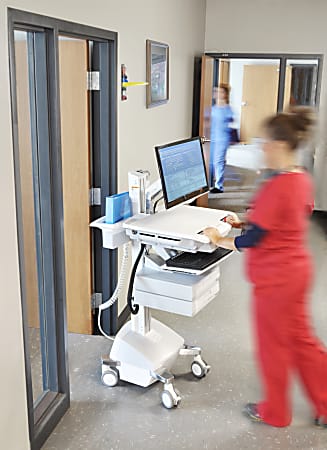 Ergotron StyleView Cart with LCD Arm LiFe Powered 1 Drawer 1 Drawer 33 ...