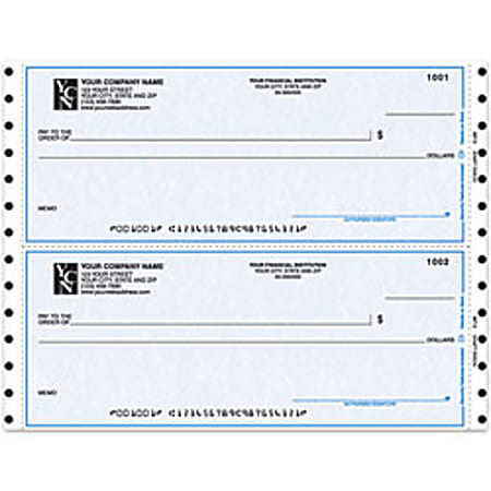 Custom Continuous Payroll Checks For MAS90MAS200MAS500 9 12 x 7 3 Part Box Of 250 - Office Depot