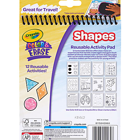 Crayola Color Erase Reusable Activity Pad Shapes - Office Depot