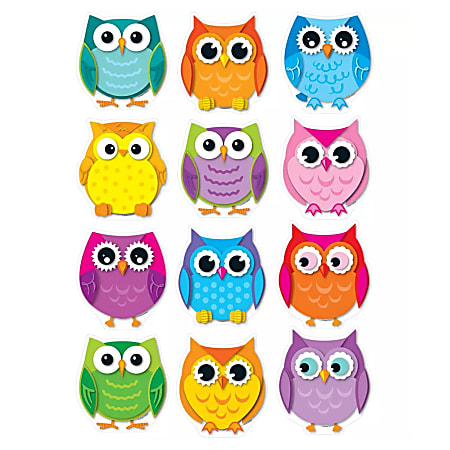 Carson Dellosa Education Cut Outs Colorful Owls 36 Cut Outs Per Pack ...