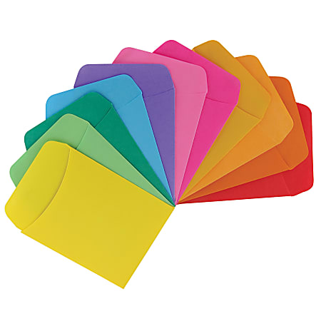 Hygloss Non Adhesive Library Pockets 116 3 12 x 5 12 Assorted Colors 30 ...