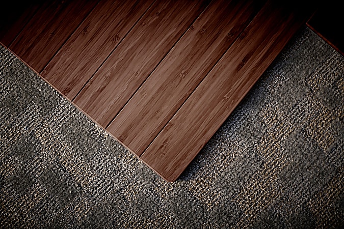 Anji Mountain Roll Up Chair Mat With Lip Rectangular 44 x 52 Walnut ...