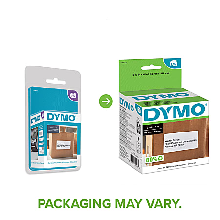 DYMO White LabelWriter Shipping Labels 30573 2 18 x 4 Roll Of 220 ...