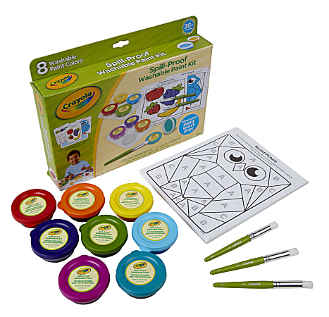 Crayola Spill Proof Washable Paint Kit Kit Of 52 Pieces - Office Depot