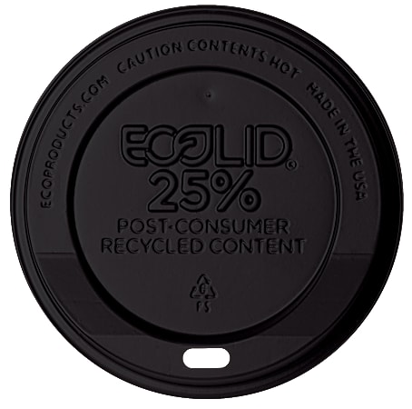 Eco Products EcoLid Hot Cup Lids 10 20 Oz 25 Recycled Black Pack Of ...