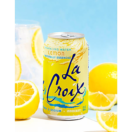 LaCroix Core Sparkling Water with Natural Lemon Flavor 12 Oz Case of 24 Cans - Office Depot