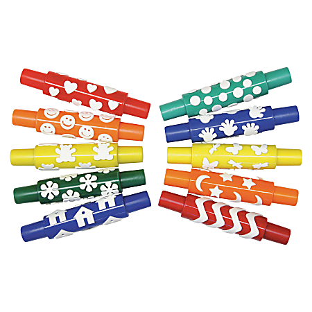 Creativity Street Set A Foam Pattern Rolling Pins Assorted Colors Pack ...