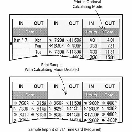 Lathem Calculating Electronic Time Clock 100 Employees 6 1516 H x 5 14 ...