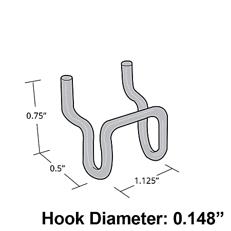 Azar Displays Galvanized Metal U Hooks For Pegboard And Slatwall ...