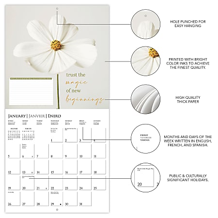 2025 Graphique Inspirational Monthly Wall Calendar 12 x 12 A Fresh ...
