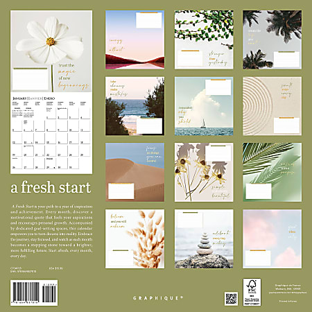 2025 Graphique Inspirational Monthly Wall Calendar 12 x 12 A Fresh ...
