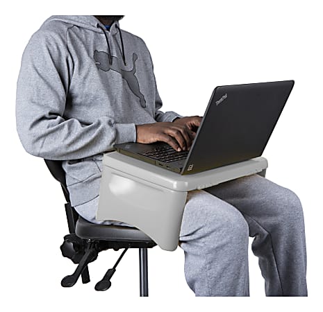 Mind Reader Lap Desk With Storage 7 12 H x 17 12 W x 12 D Gray - Office Depot
